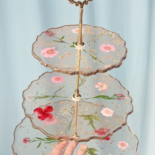 Flower Tower. Beautiful Handmade 3 Tier Dessert Tray - Etsy