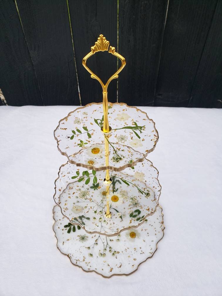 Flower Tower. Beautiful Handmade 3 Tier Dessert Tray - Etsy