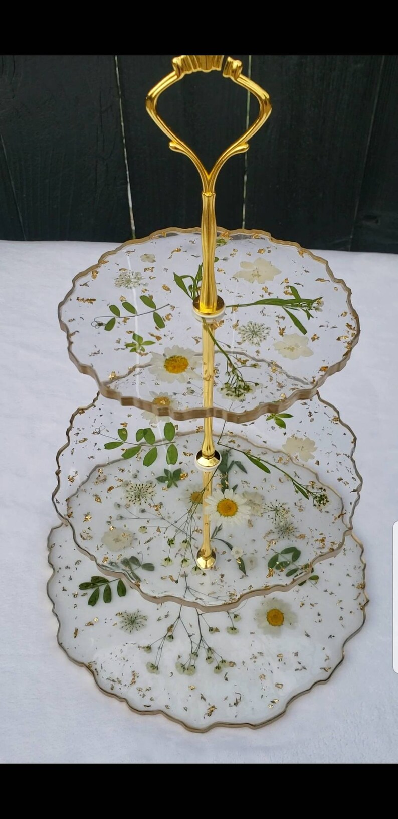 Flower Tower. Beautiful Handmade 3 Tier Dessert Tray - Etsy