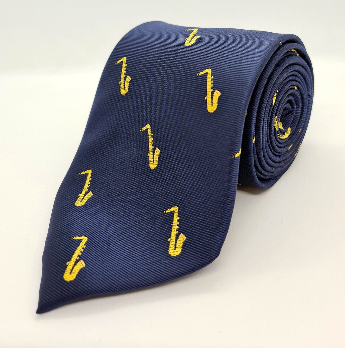Saxophone Navy Blue Tie Navy Mens Tie Women's Tie - Etsy