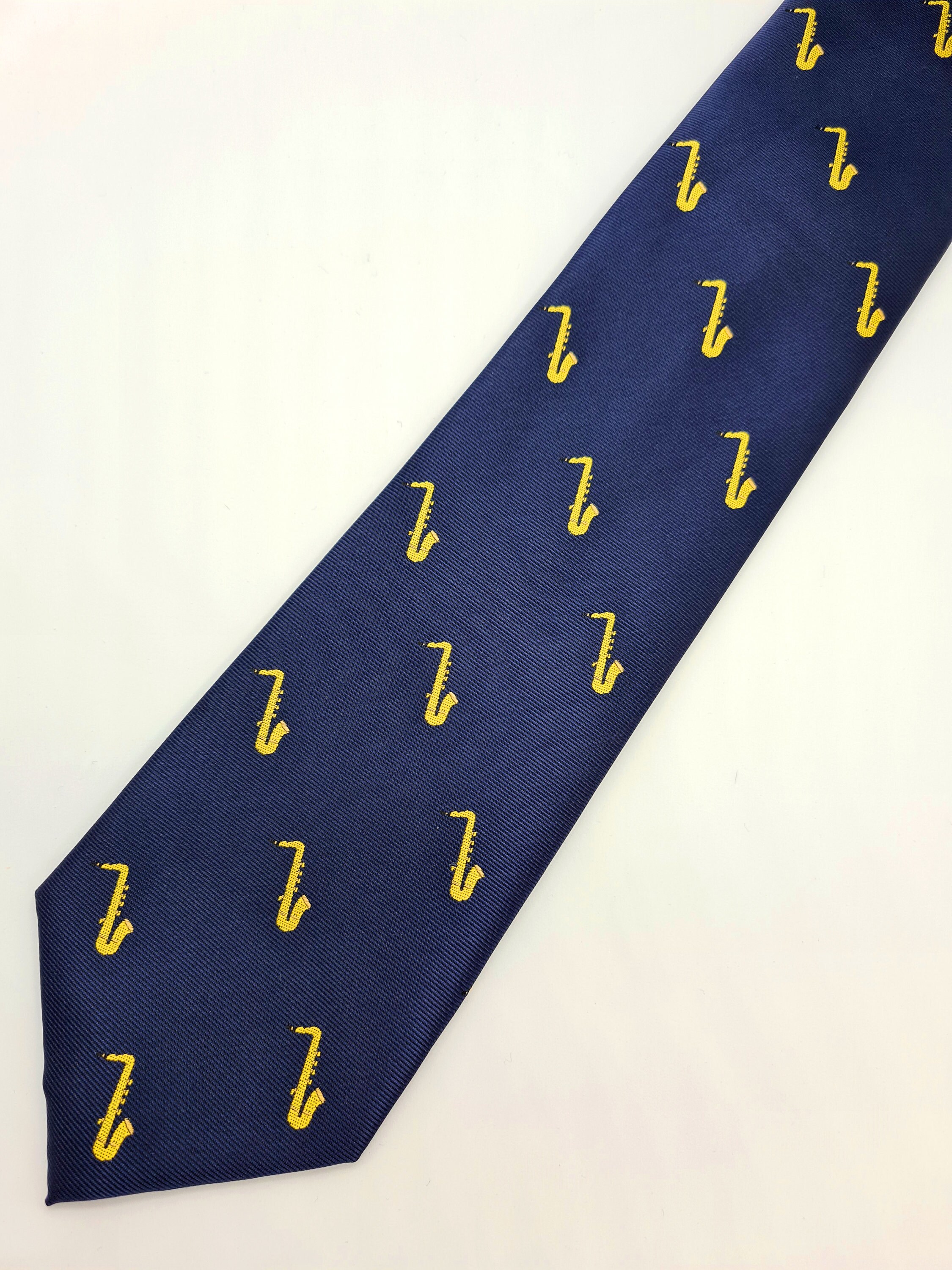 Saxophone Navy Blue Tie Navy Mens Tie Women's Tie - Etsy