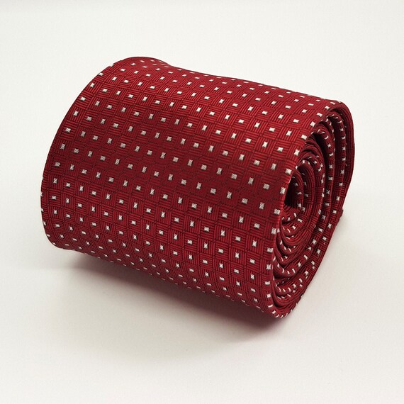 Maroon Square Patterned Mens Tie Embroidered Design by | Etsy