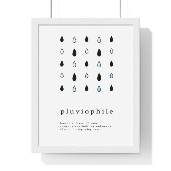 Pluviophile Definition Poster Pluviophile Definition | Etsy