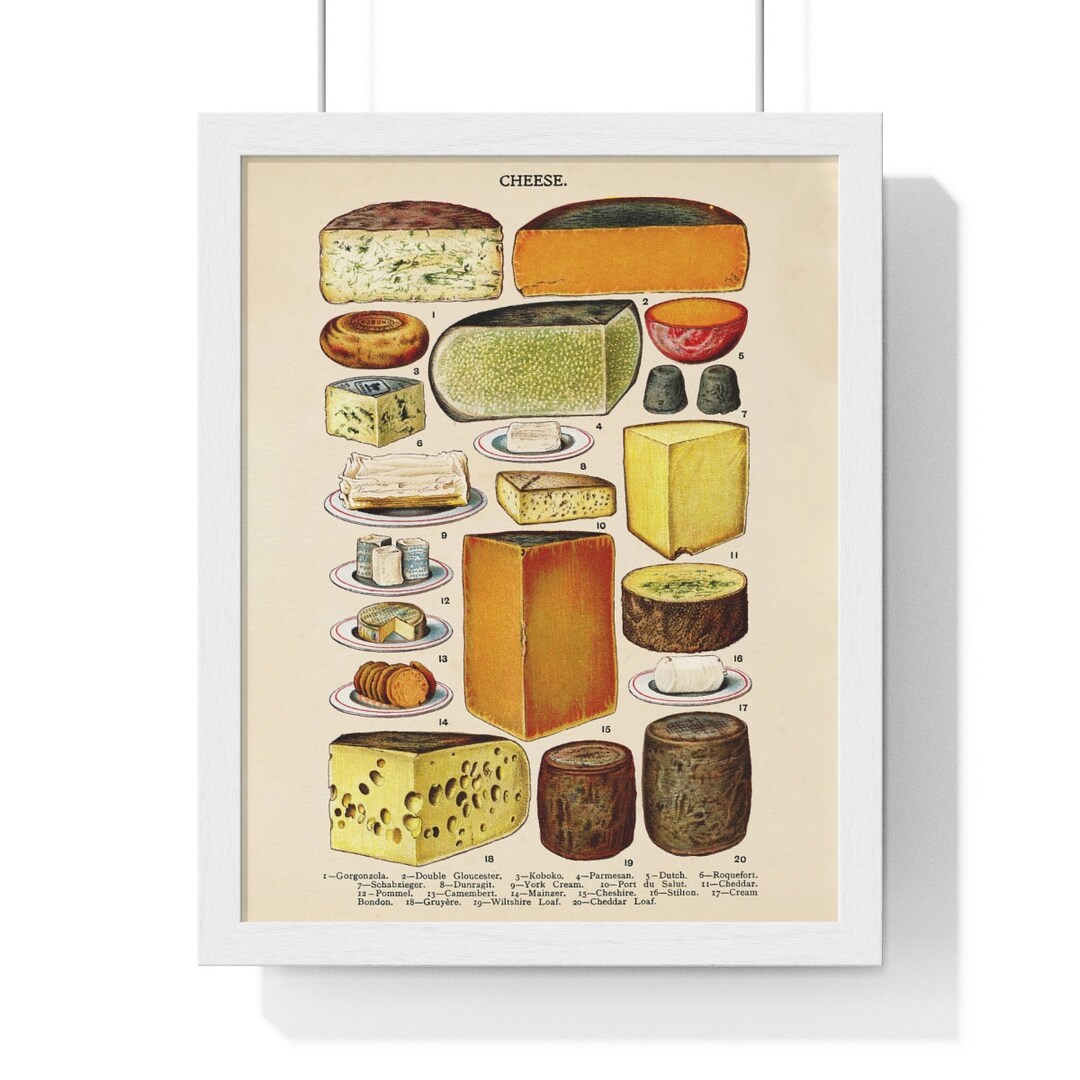 Cheese Chart Poster Cheese Chart Wall Decor Cheese Chart - Etsy
