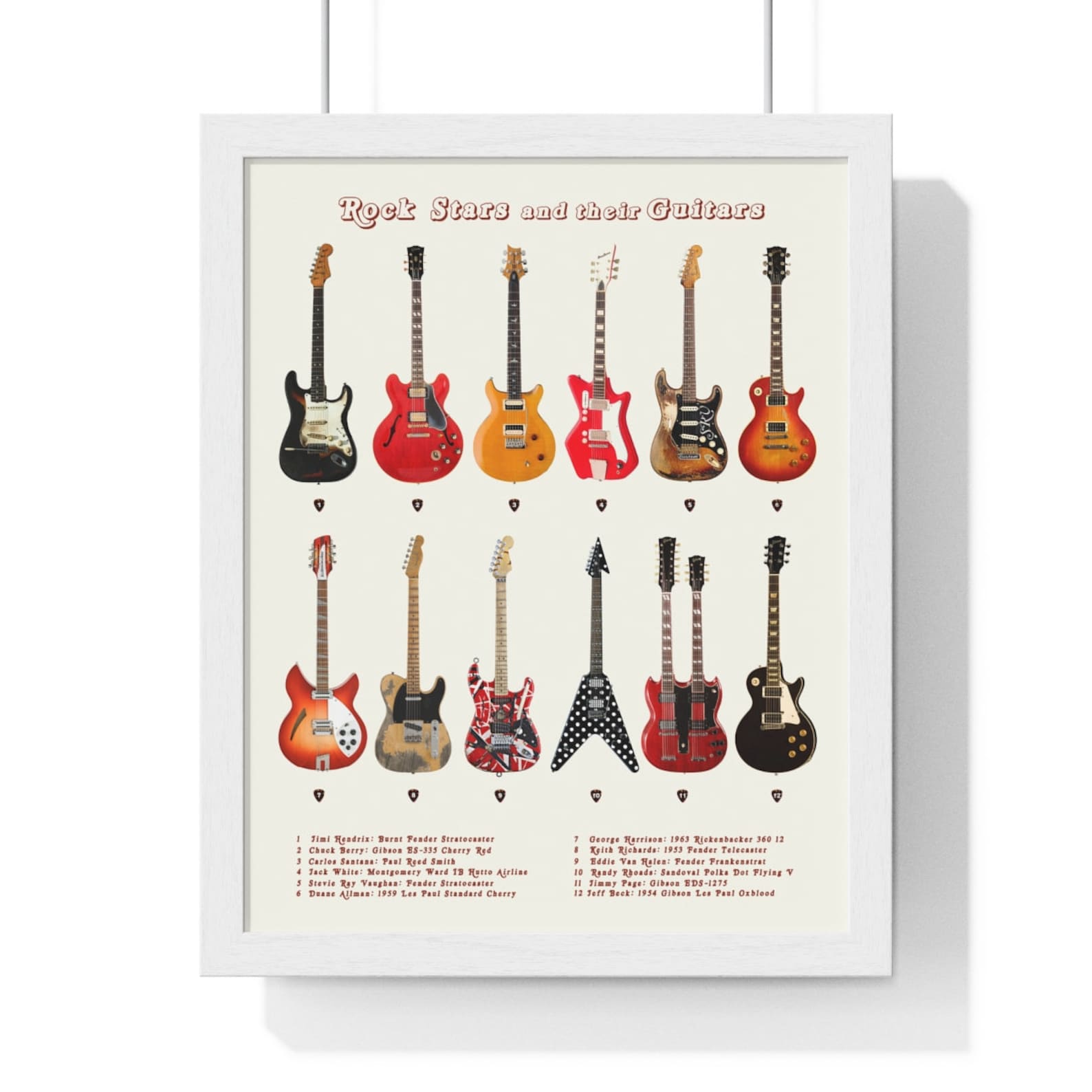 Guitars Poster Guitars Wall Decor Guitars Wall Hanging | Etsy