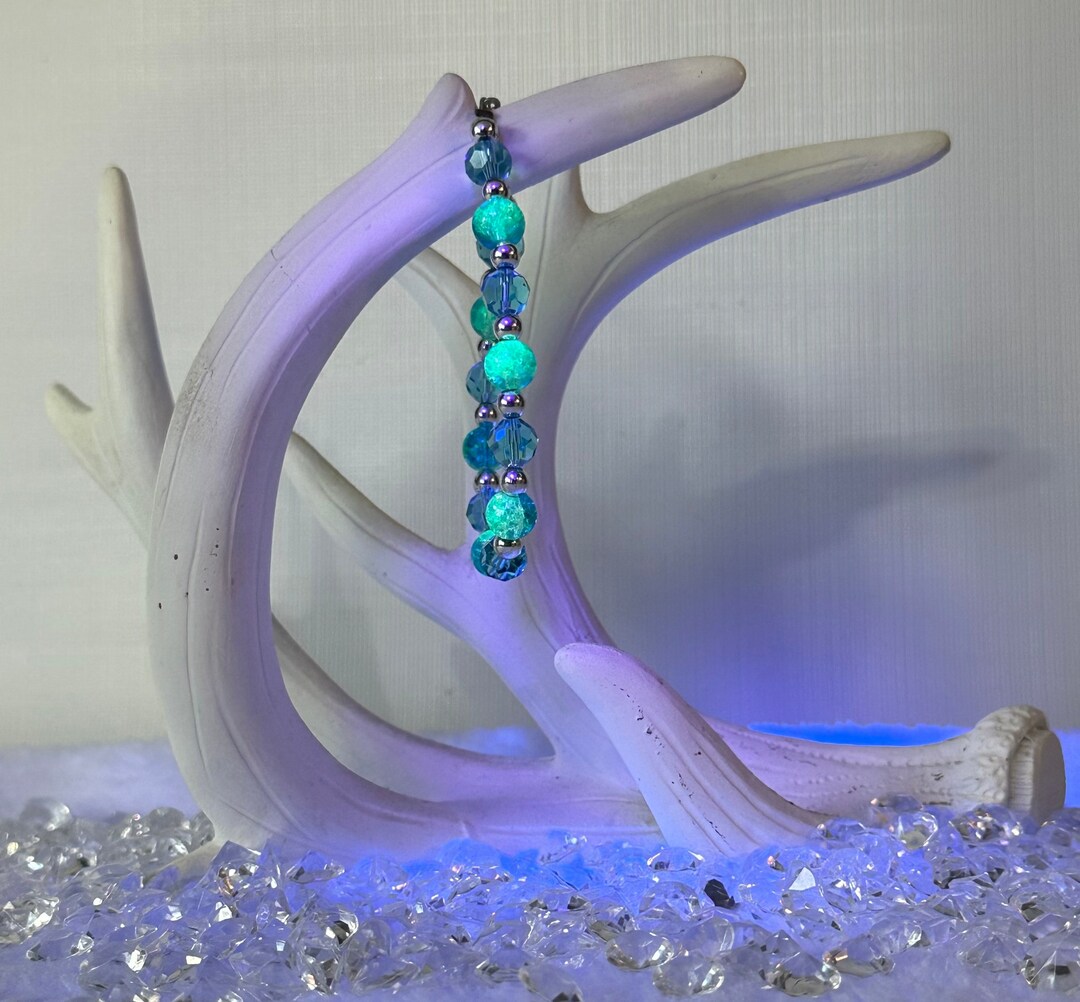 Vintage teng Yue Designer Uranium Glass Beaded Bracelet - Etsy