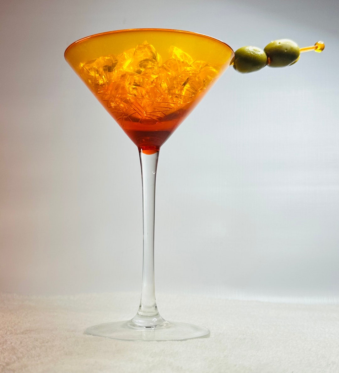 Etched Martini Glass cadmium & Selenium Glass Vibrant Glow - Etsy