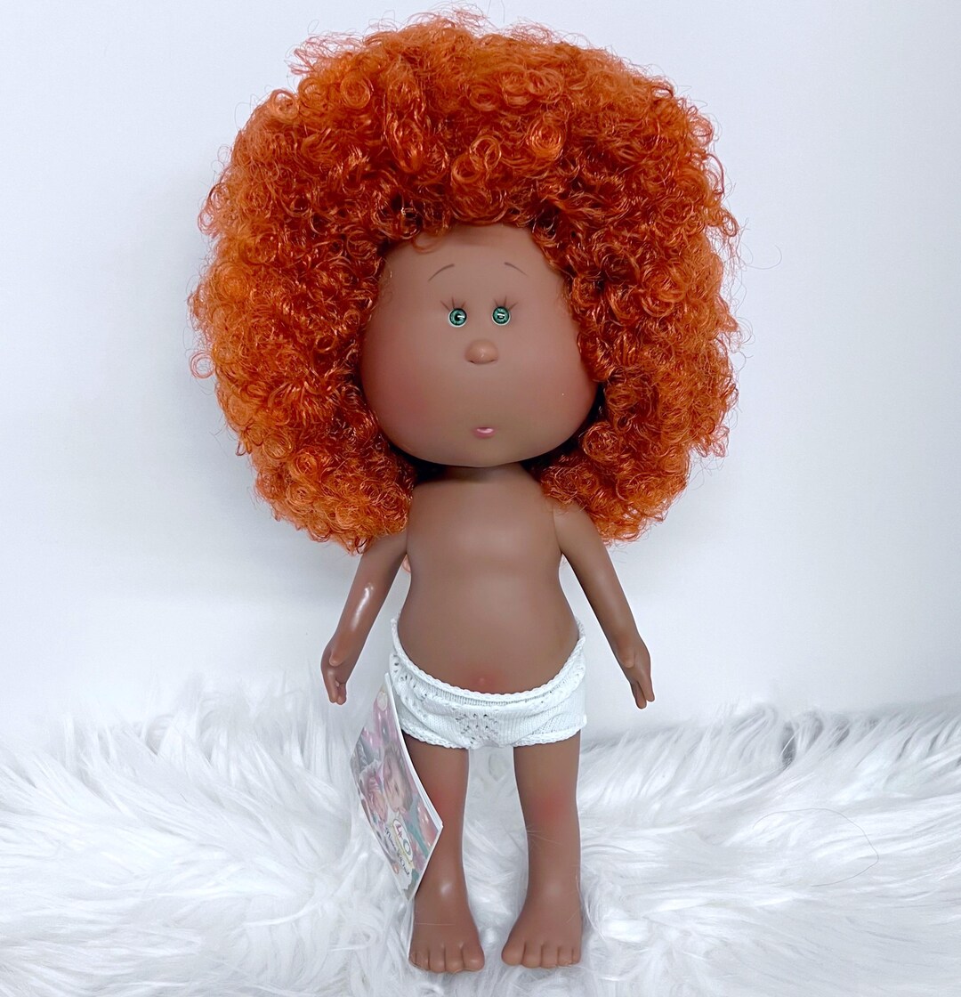 Nines Artesanals D'onil 12” Mia Doll With Dark Skin Orange Afro Green ...