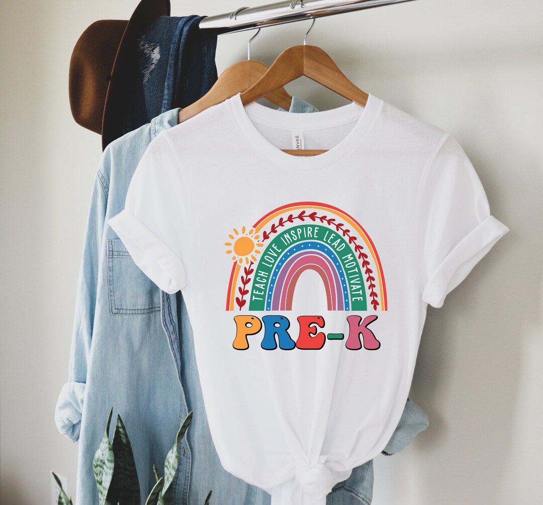 Pre-k Rainbow Shirt, Back to School Shirt, Kindergarten Rainbow Shirt ...