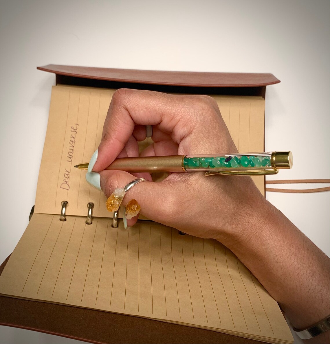 Manifestation gemstone pens assorted crystal pens law of | Etsy