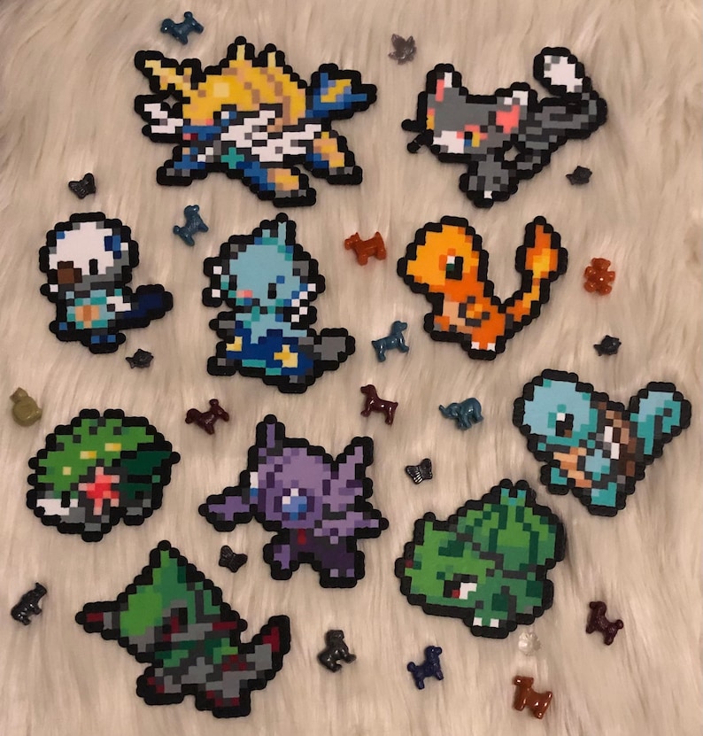 Perler Beads Pokemon Mini Sprites Keychains or Standalone - Etsy
