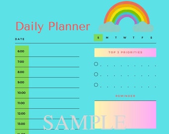 Kids Weekly Planner Rainbow Daily Planner Homeschool - Etsy