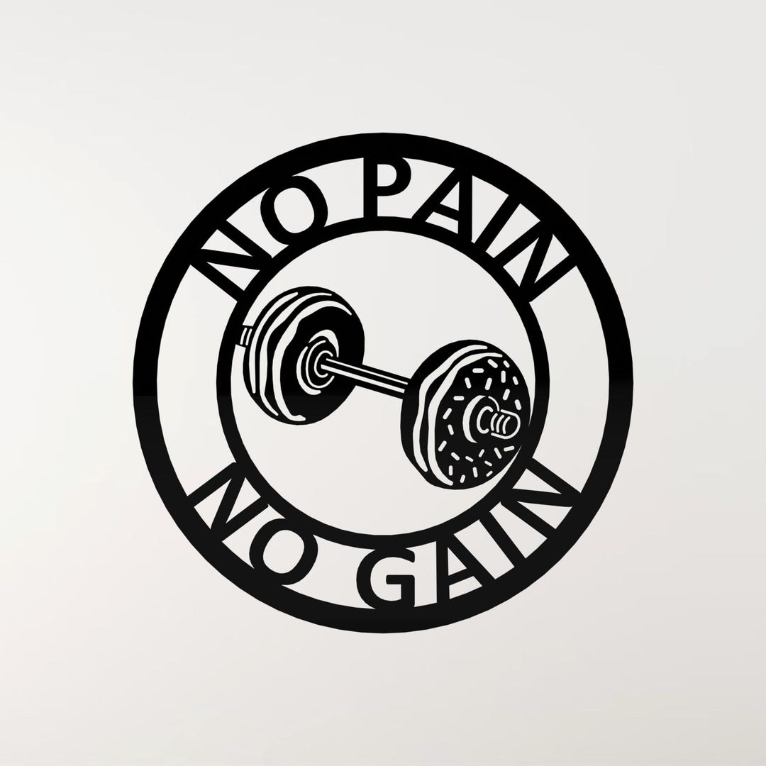Donut Barbell Metal Sign, Funny Gym Sign, Donut Fitness Wall Decor ...