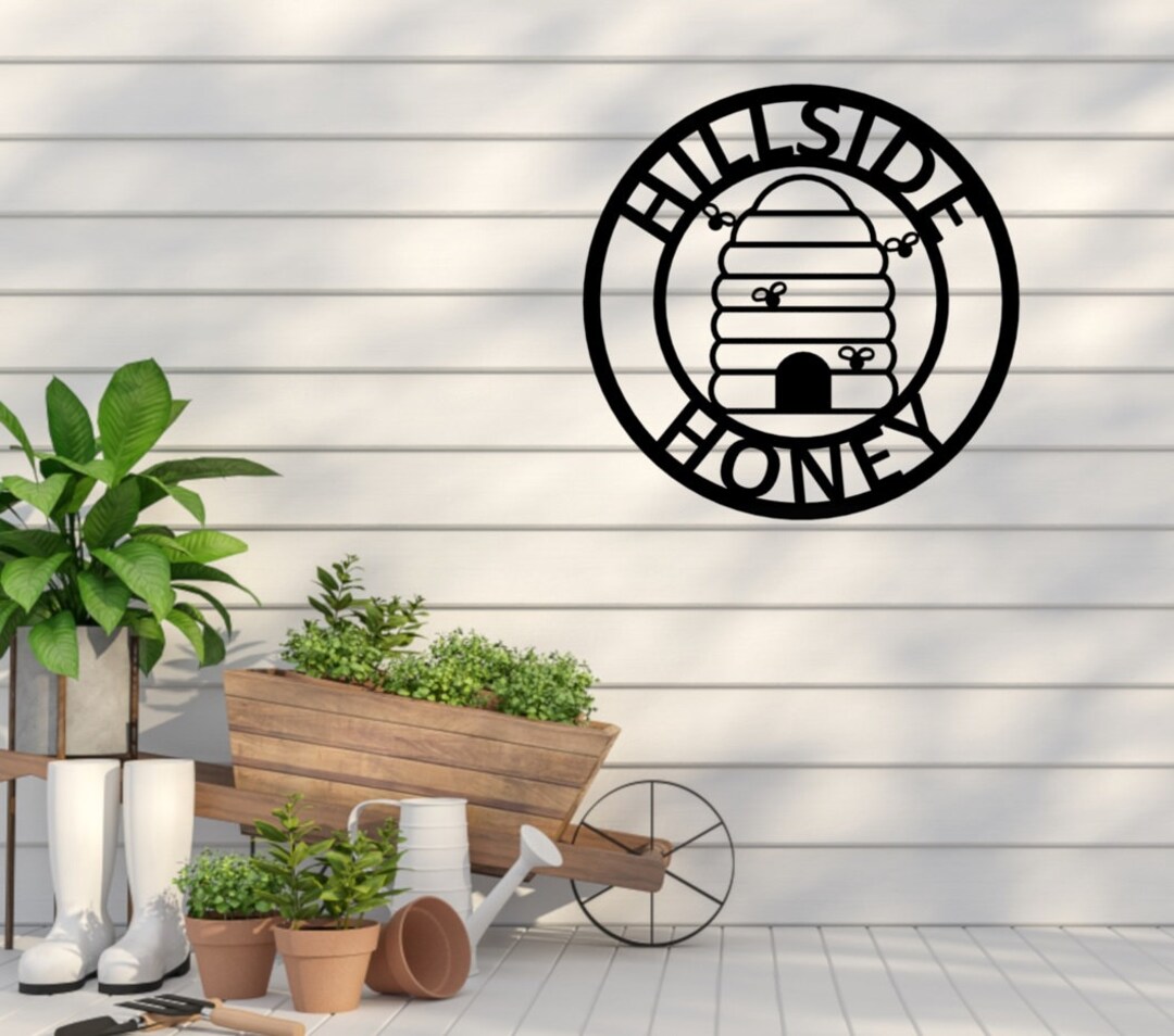 Metal Bee Hive Sign Honey Bee Personalised Custom Made - Etsy