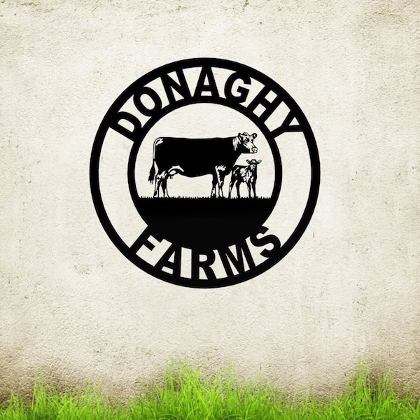 Custom Metal Cow Farm Sign - Make Your Own Metal Cow Farm Sign
