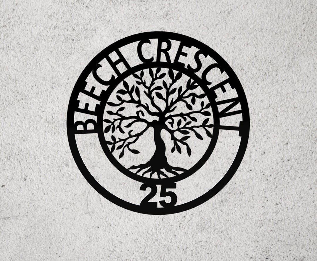 Tree of Life Metal Address Sign | House Warming Gift | Outdoor Sign ...