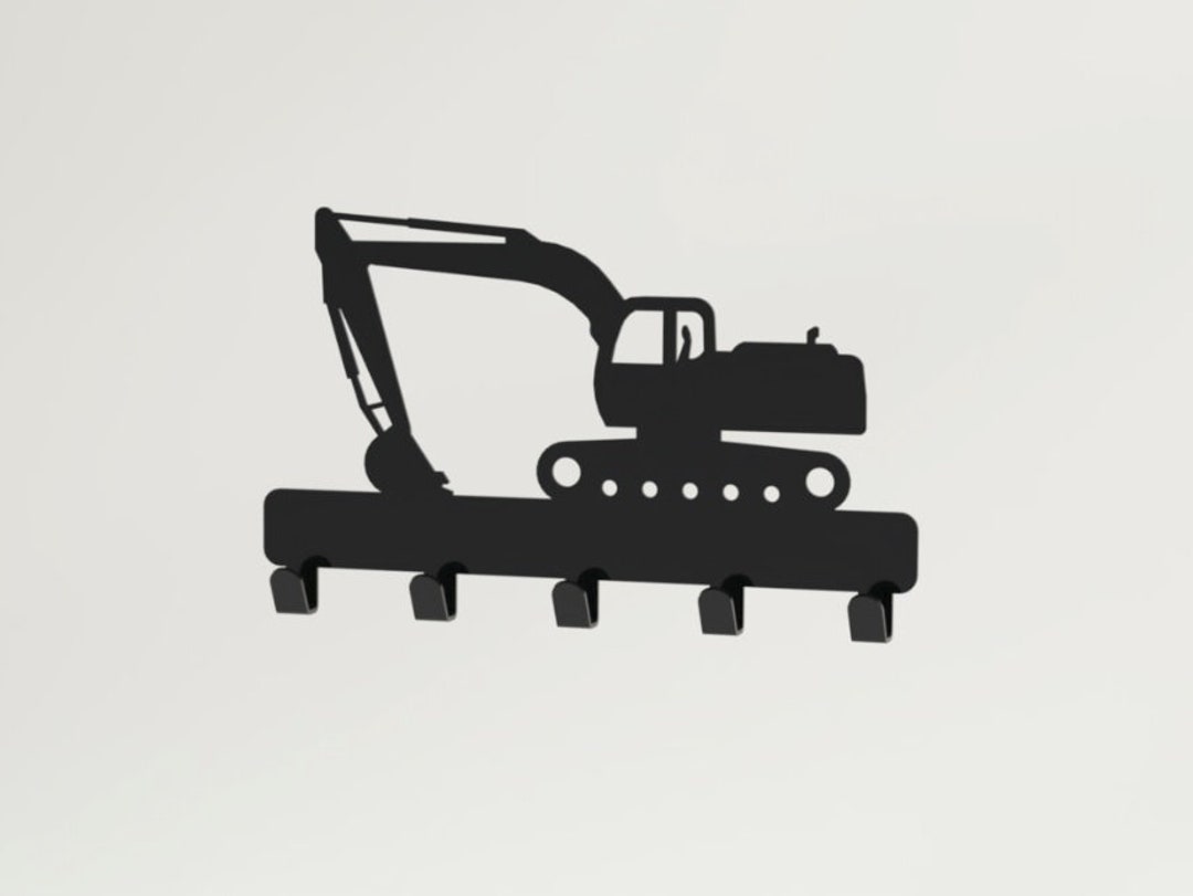 Digger Design 300mm- Metal Key or Coat Hook - Etsy