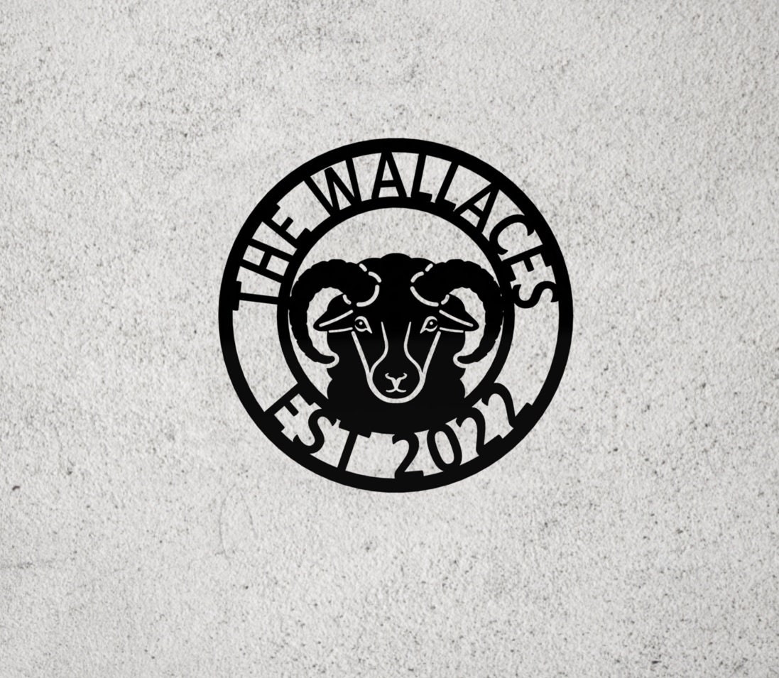 Sheep Head Metal Farm Sign Farmhouse Name Farmhouse Decor - Etsy