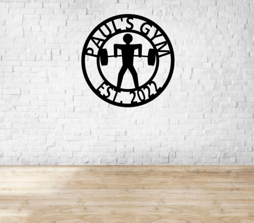 Metal Gym Sign Home Gym Sign Weightlifting Personalised Gym Gym Decor ...