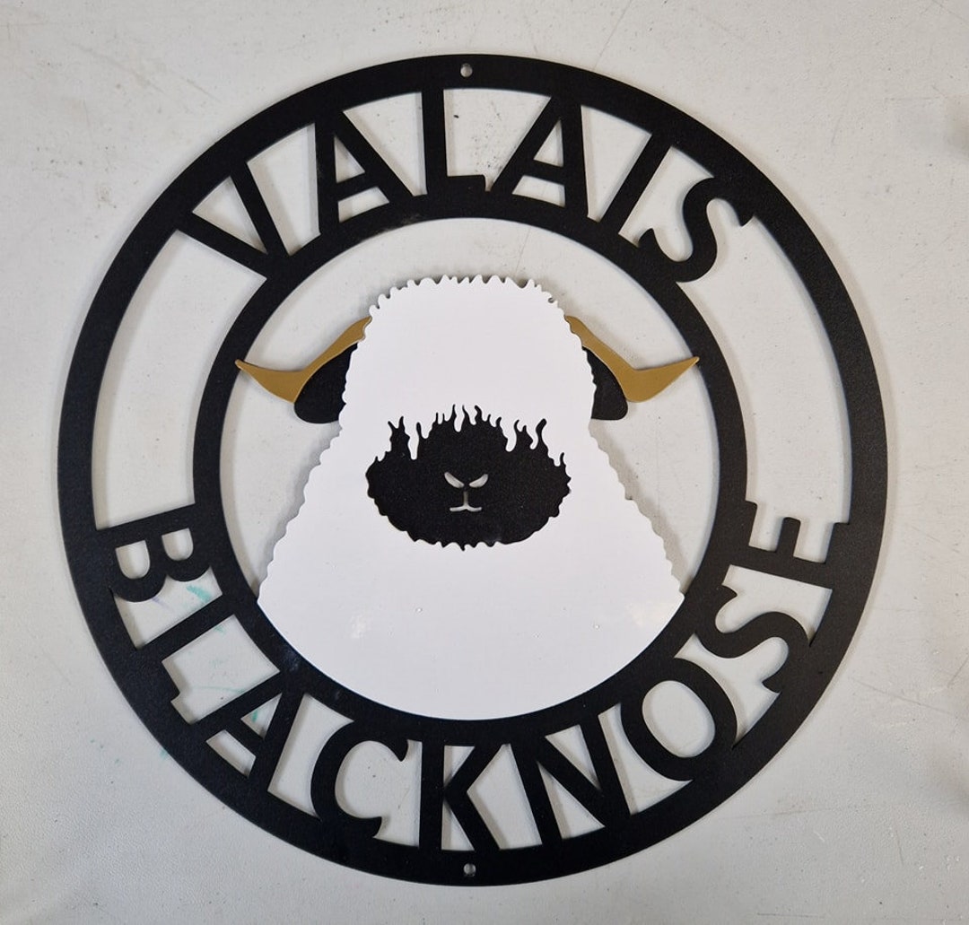 Valais Blacknose Sheep Metal Sign Personalised Custom Made Farm Sign ...