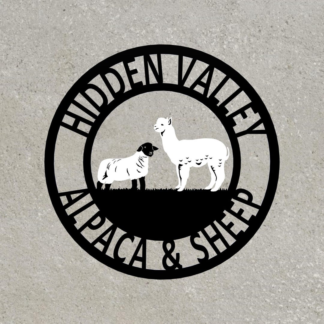 Alpaca and Suffolk Sheep Metal Sign | Personalised | Custom Made Farm ...