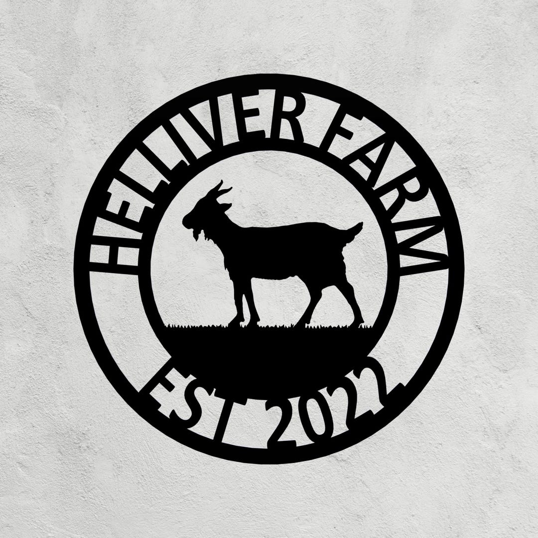 Goat Metal Farm Sign Farmhouse Name Farmhouse Decor Outdoor Custom Farm ...