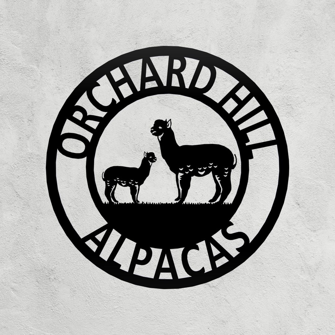Alpaca Metal Farm Sign, Custom Alpaca Farm Sign, Farm Gate Sign ...