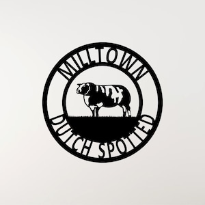 Dutch Spotted Sheep Metal Sign | Personalised | Custom Made Farm Sign ...