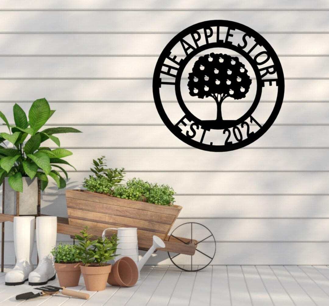 Apple Tree Address Sign | House Name | House Number | Wall Art | Home ...