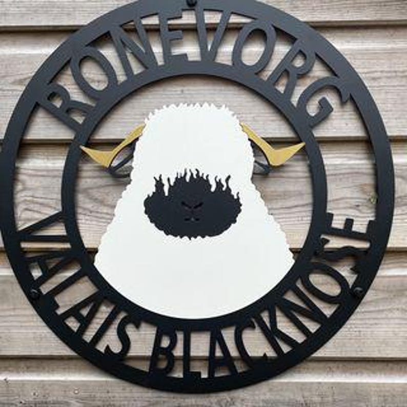 Valais Blacknose Sheep Metal Farm Sign, Valais Sheep Sign, Custom Sheep ...