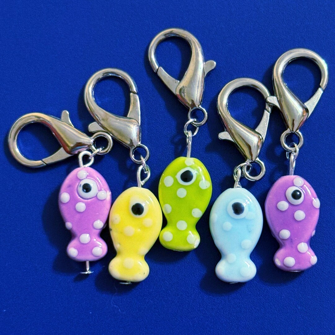 Ceramic Fish Stitch Markers, Knitting Crochet Tool, Set of 5 - Etsy