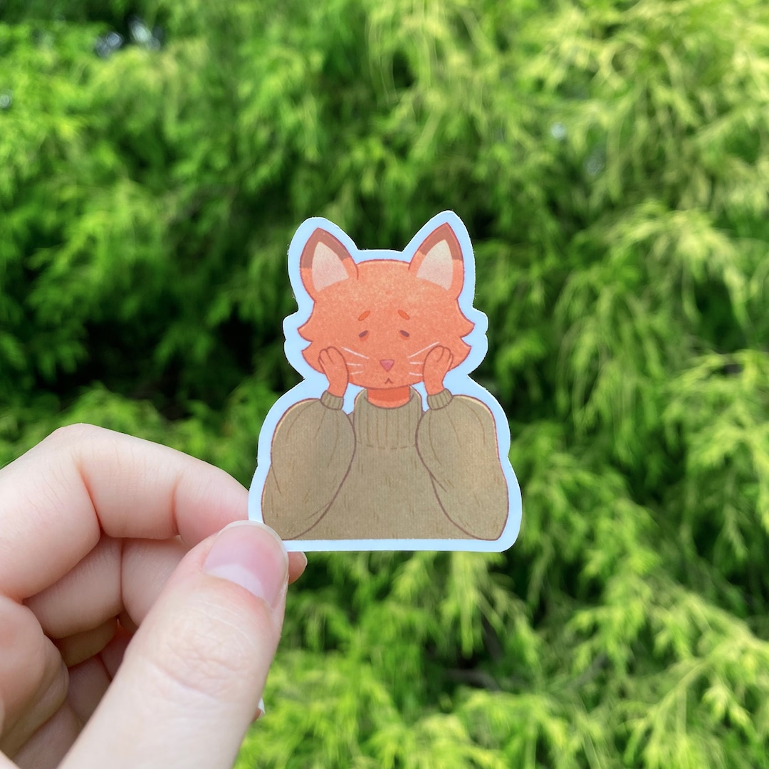 Sad Kitty Matte Sticker - Etsy