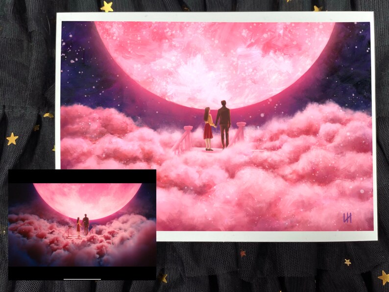 IU Strawberry Moon Art Print K-pop Fan Art Kpop Romantic - Etsy