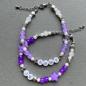 BTS Friendship Bracelets//jungkook Bias//army//kpop//beaded Bracelet - Etsy