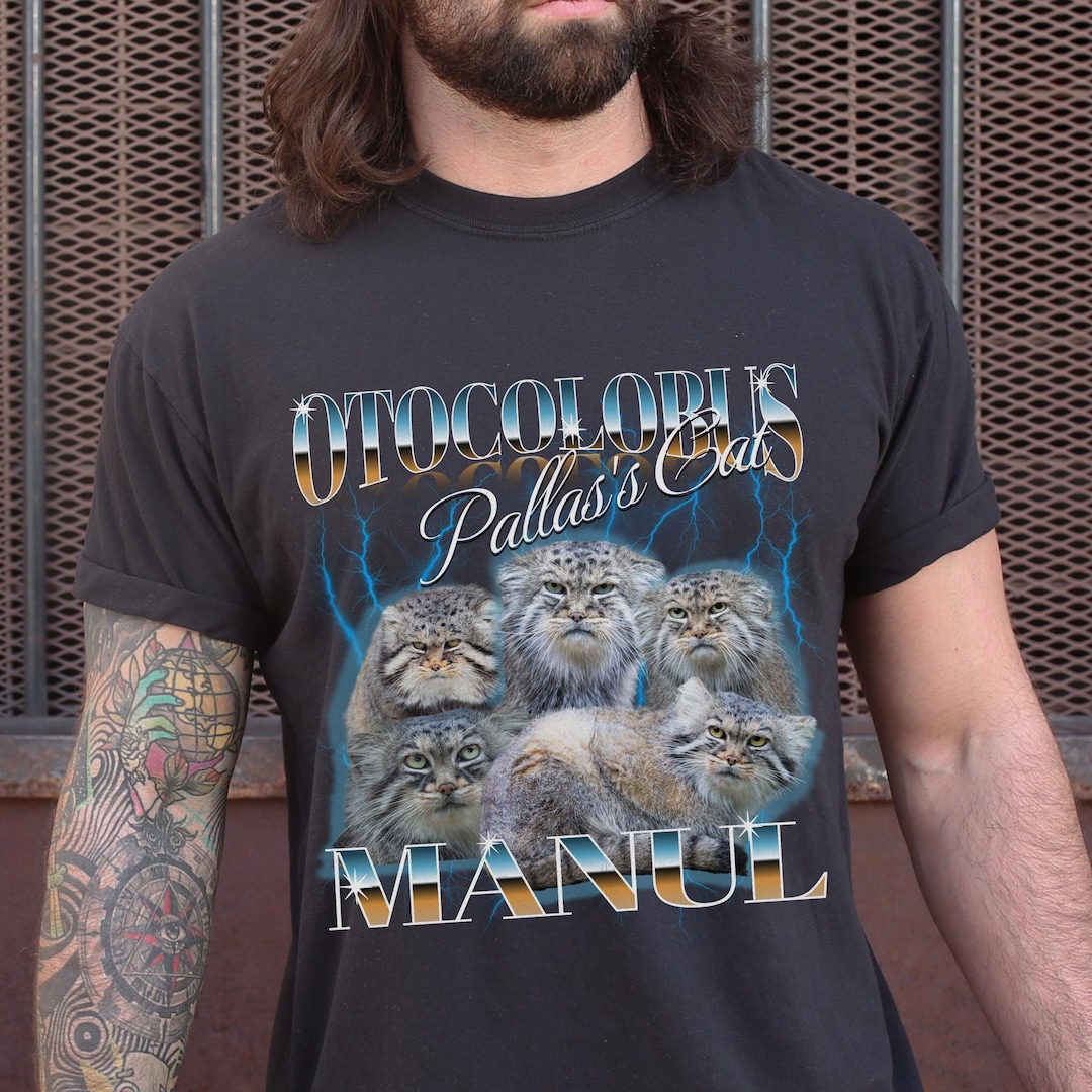 Grumpy Pallas's Cat 90s Bootleg Rap Style Tee. Funny Gift for Animal ...