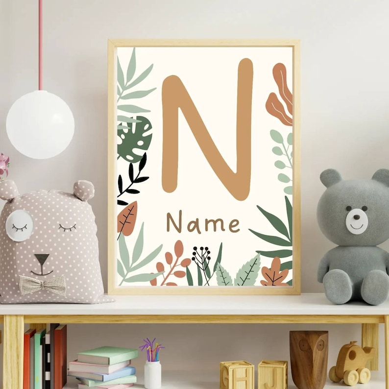 Safari Poster With Name and Lion Giraffe Zebra - Etsy UK