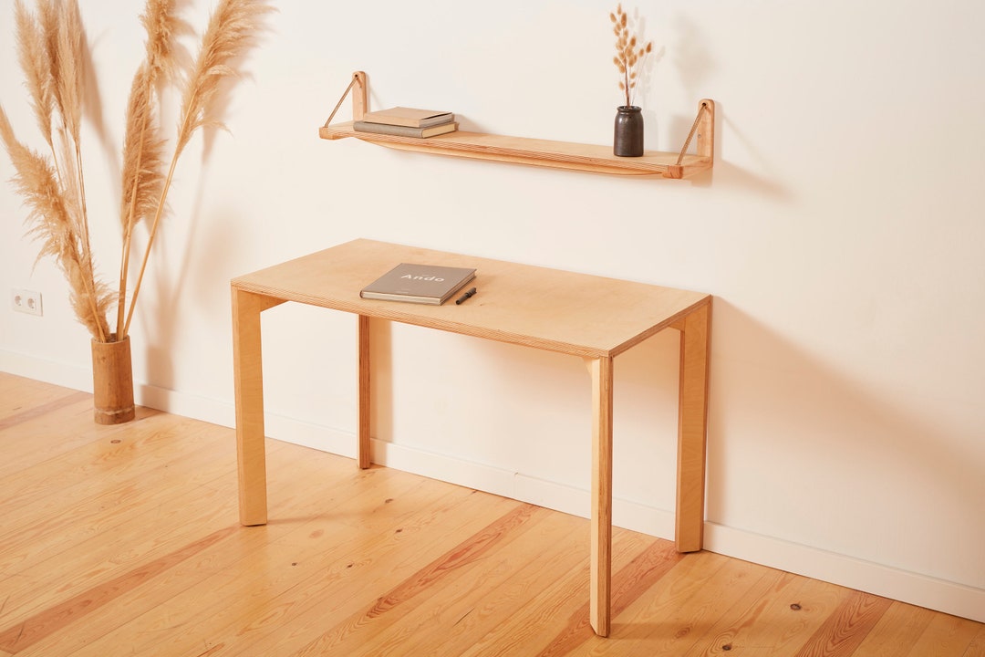Wooden Desk to Work From Home, Birch Plywood Furniture, Modern Desk to ...