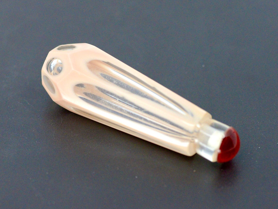 Gorgeous 1930's Art Deco Cut Glass Art Glass Bullet Shaped Perfume Vial ...