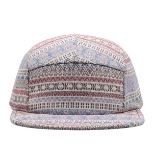Hatphile Pattern Multi Color Jacquard 5 Panel Hat Camp Cap 7 1/4 58 Cm ...