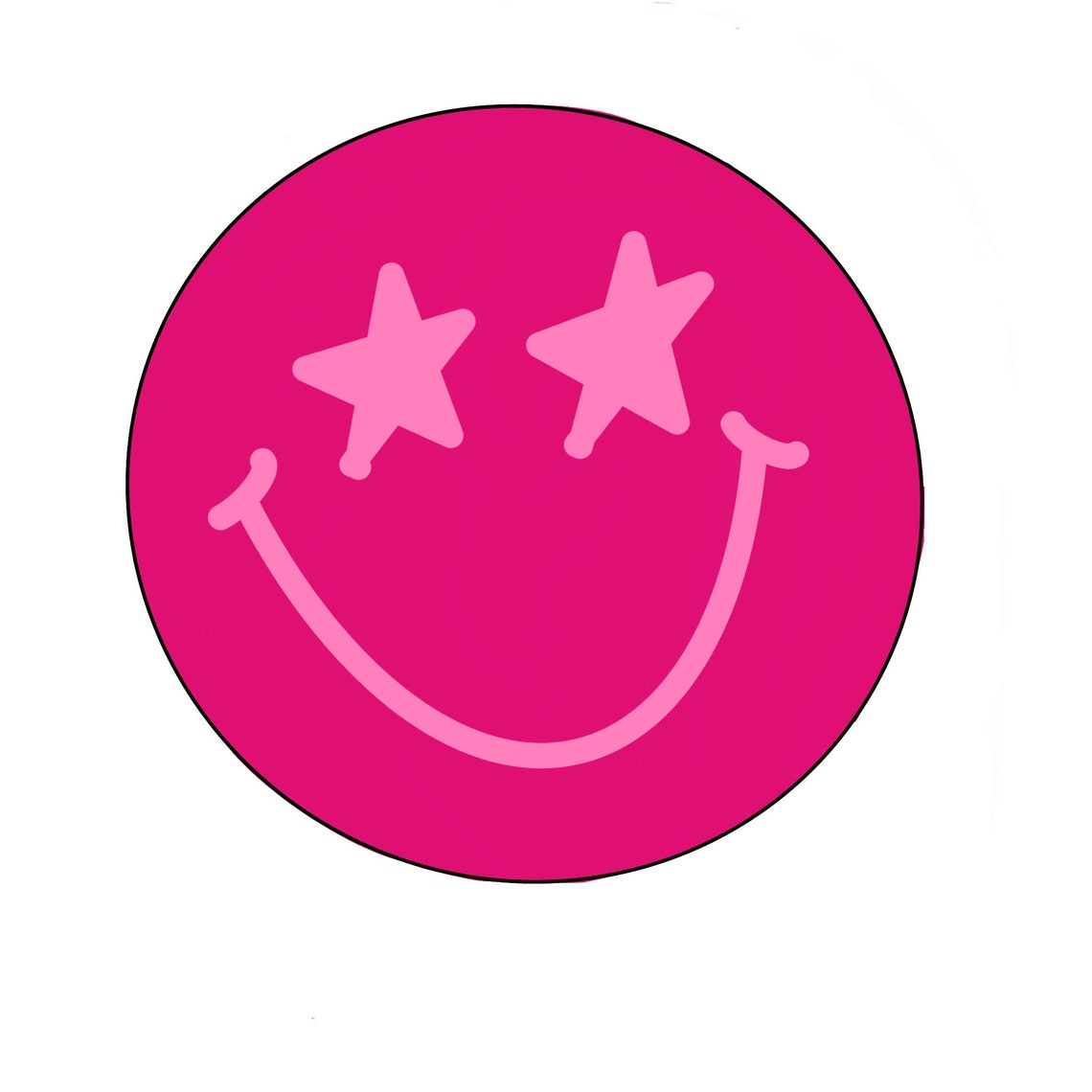 Smiley Face Sticker Star Smiley Face Pink Smiley Face - Etsy
