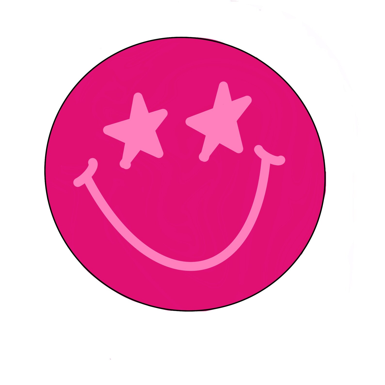 Smiley Face Sticker Star Smiley Face Pink Smiley Face - Etsy