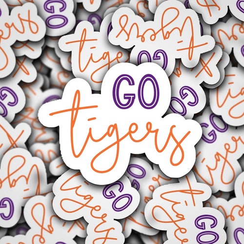 Go Tigers Sticker Purple and Orange Go Tigers Sticker Go - Etsy