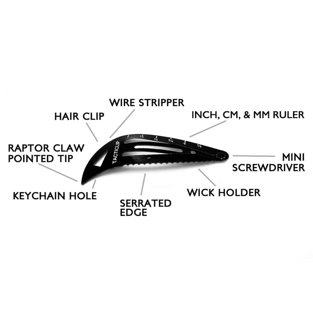 Pack of 4: Tacticlip - Multitool Tactical Hair Clip - Stainless Steel ...