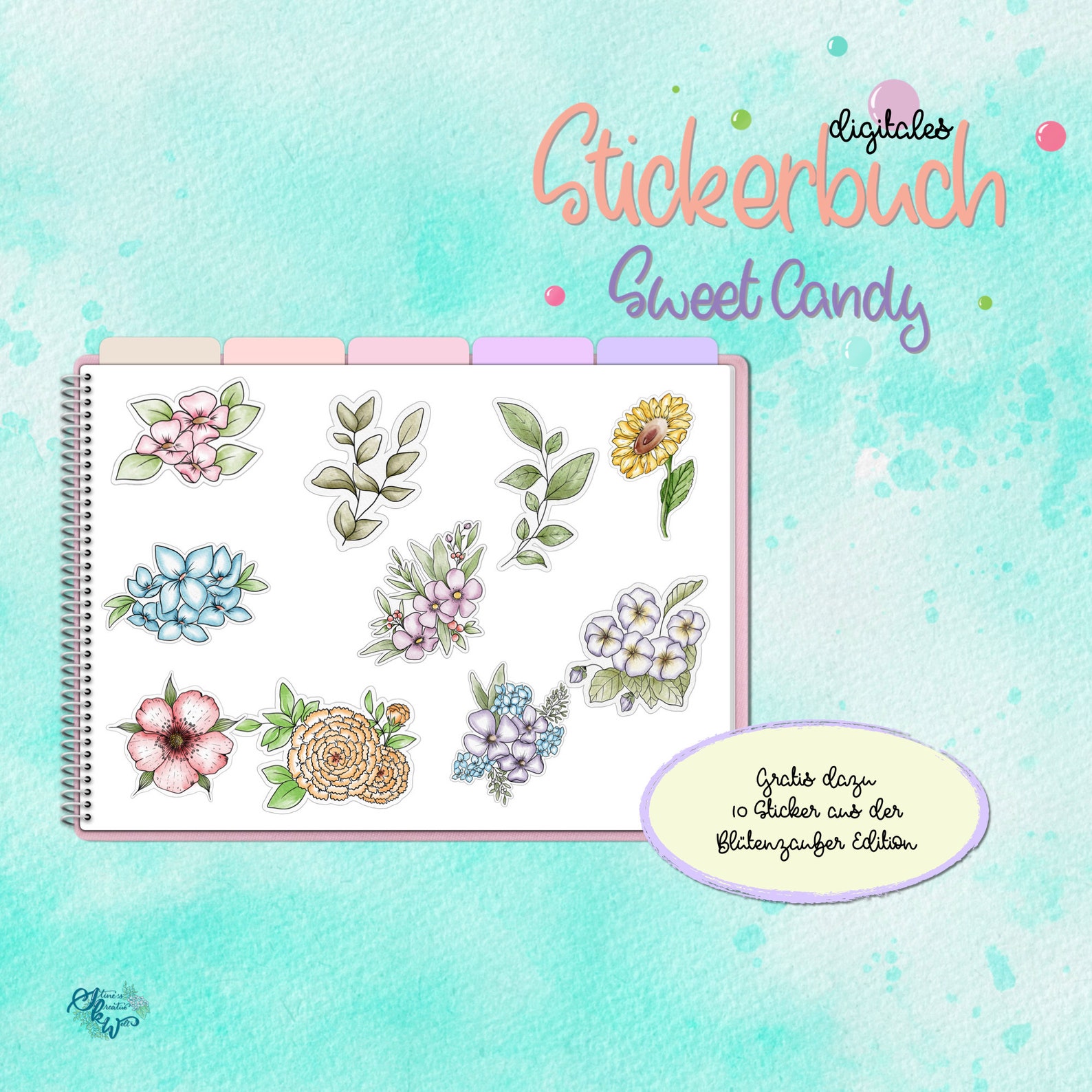 Digitales Stickerbuch sweet Candy Pastell 5 Verlinkte - Etsy UK
