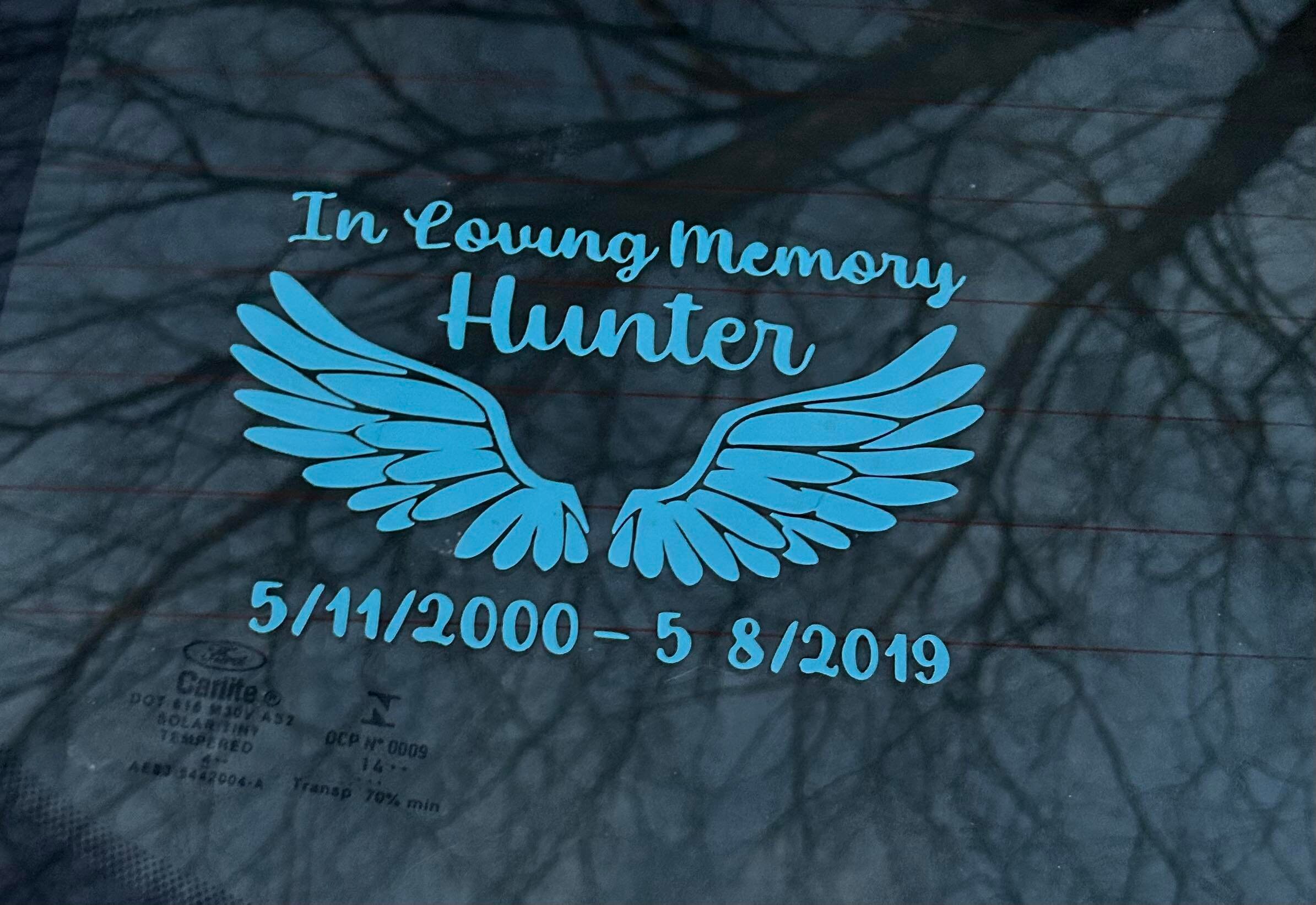 Personalized Angel Wings Memory Window Decal Honor Your Loved One's ...