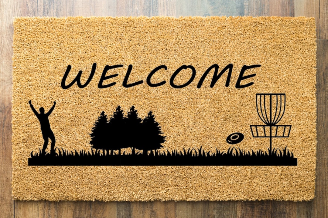 Disc Parked Welcome Mat | Disc Golf | Best Disc Golf Gift | Outdoor ...