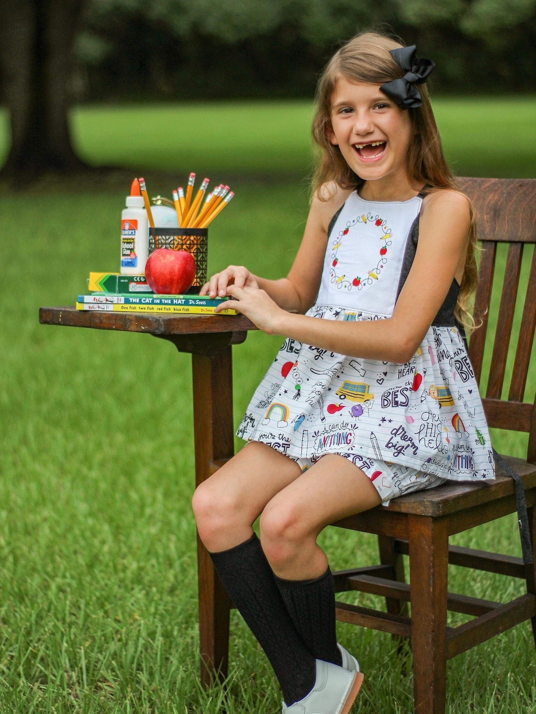 Back to School Dress, School Dress, Vintage Length School Dress, First ...