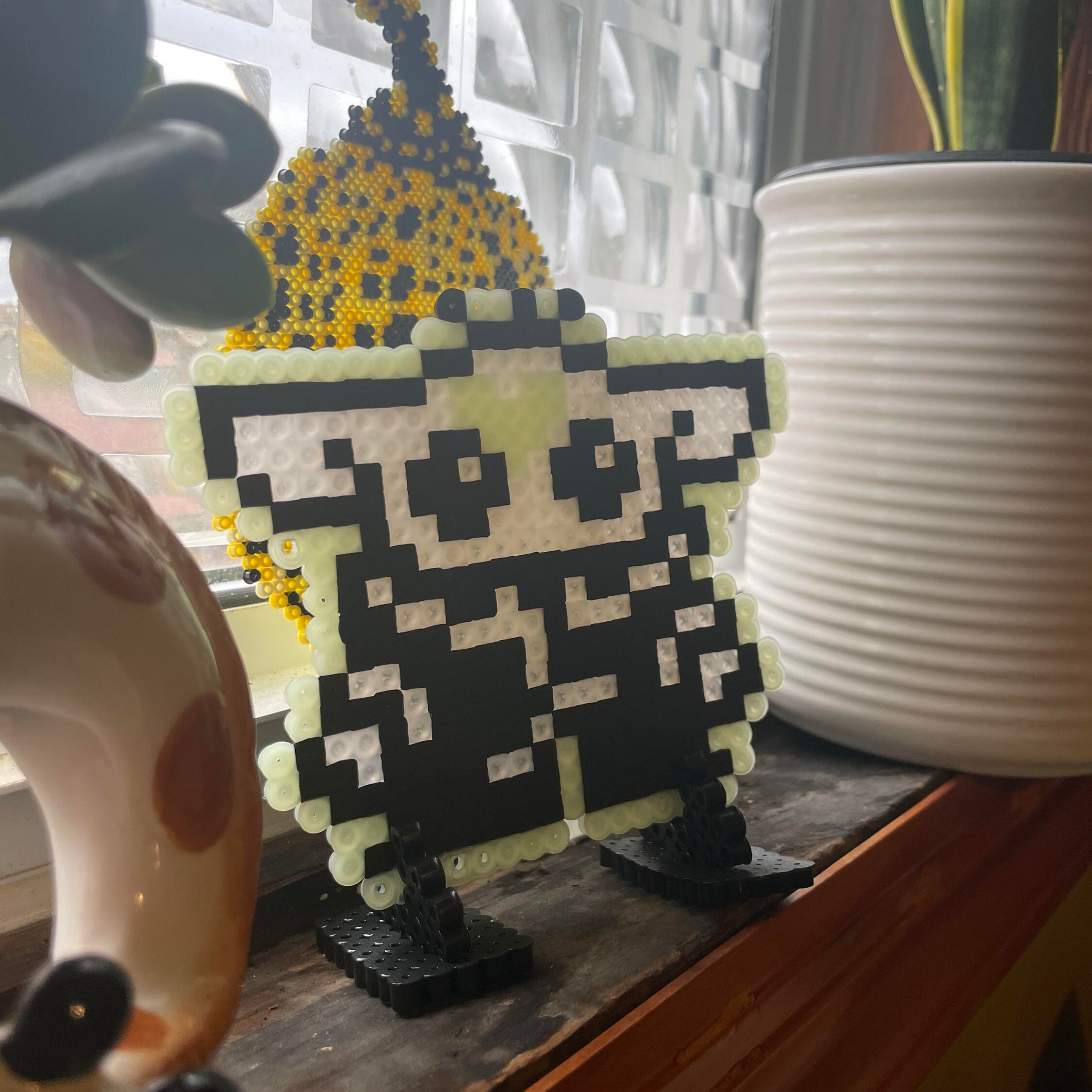 Glow-in-the-dark Grogu baby Yoda Perler Bead Sprite - Etsy