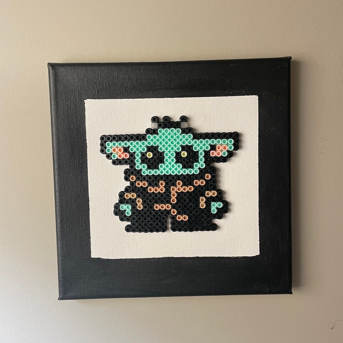 Grogu baby Yoda Perler Bead Portrait 8-bit Fuse Bead Pixel Art Wall ...