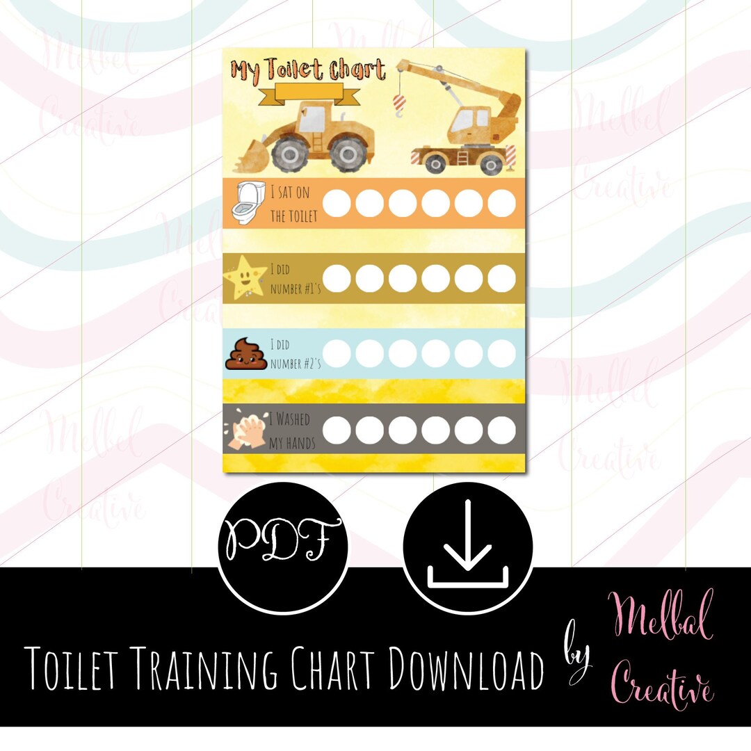 Potty Training Reward Chart A4 Download PDF Print - Etsy